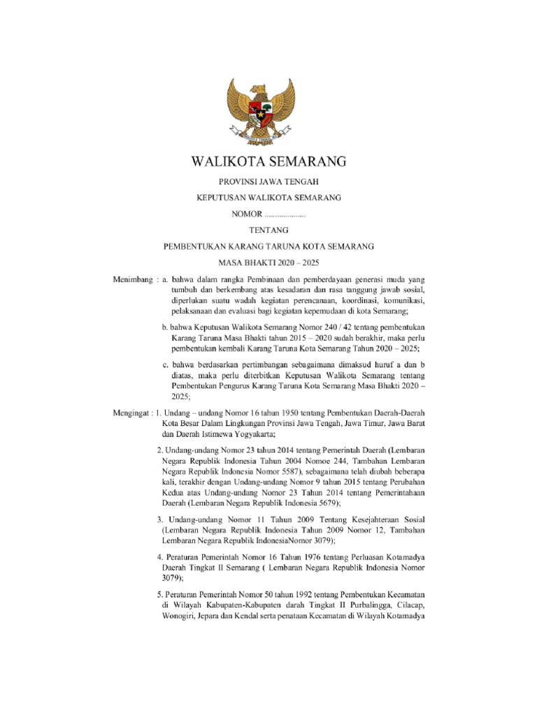 SK Karang Taruna Kota Semarang | PDF