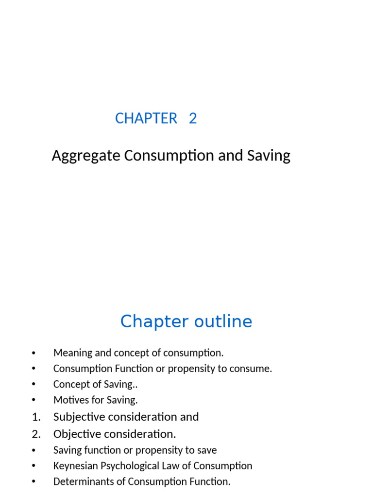 Consumption and Saving Functions Explained | PDF | Consumption ...