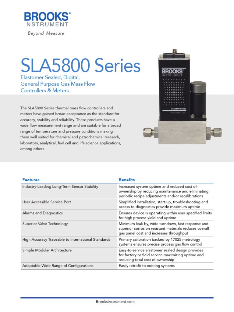 SLA5800 Series Mass Flow Controllers | PDF | Valve | Electrical Engineering
