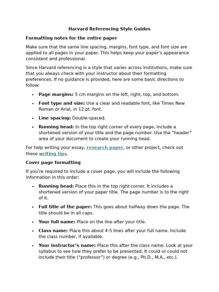 Harvard Referencing Style Guide | PDF | Citation | Written Communication