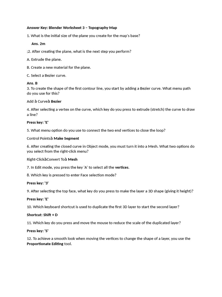 Worksheet 3 Topography Ans | PDF
