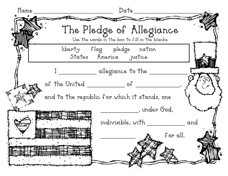 Pledge of Allegiance Fill-in Activity | PDF