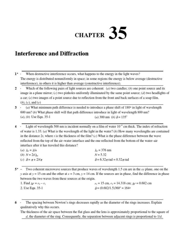 CH 35 F | PDF | Diffraction | Wavelength