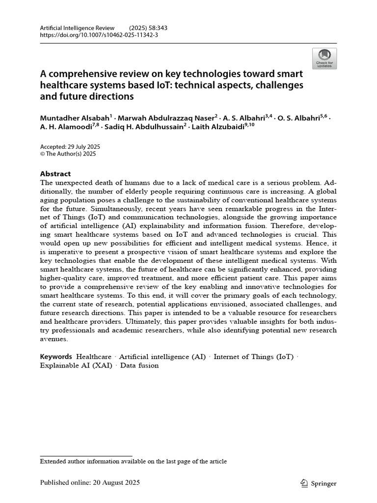 A Comprehensive Review On Key Technologies Toward Smart Healthcare ...