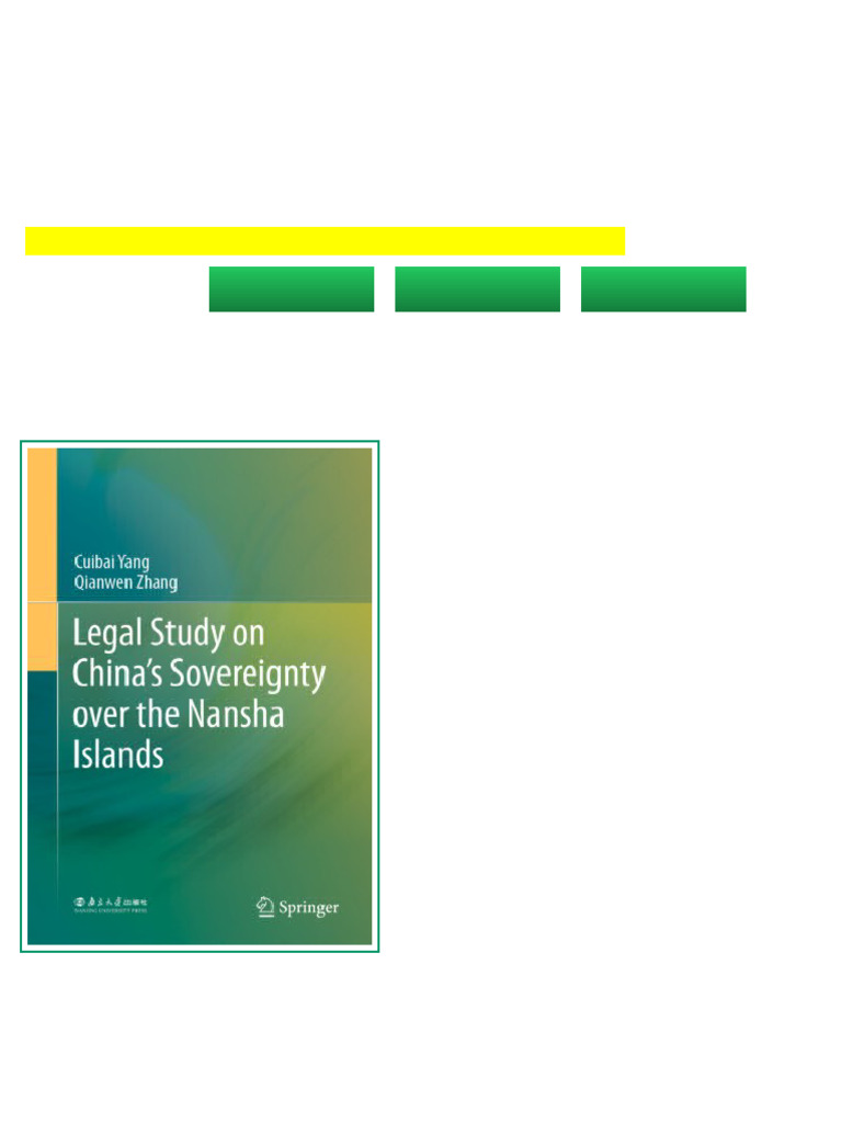 Legal Study On China S Sovereignty Over The Nansha Islands Cuibai Yang ...