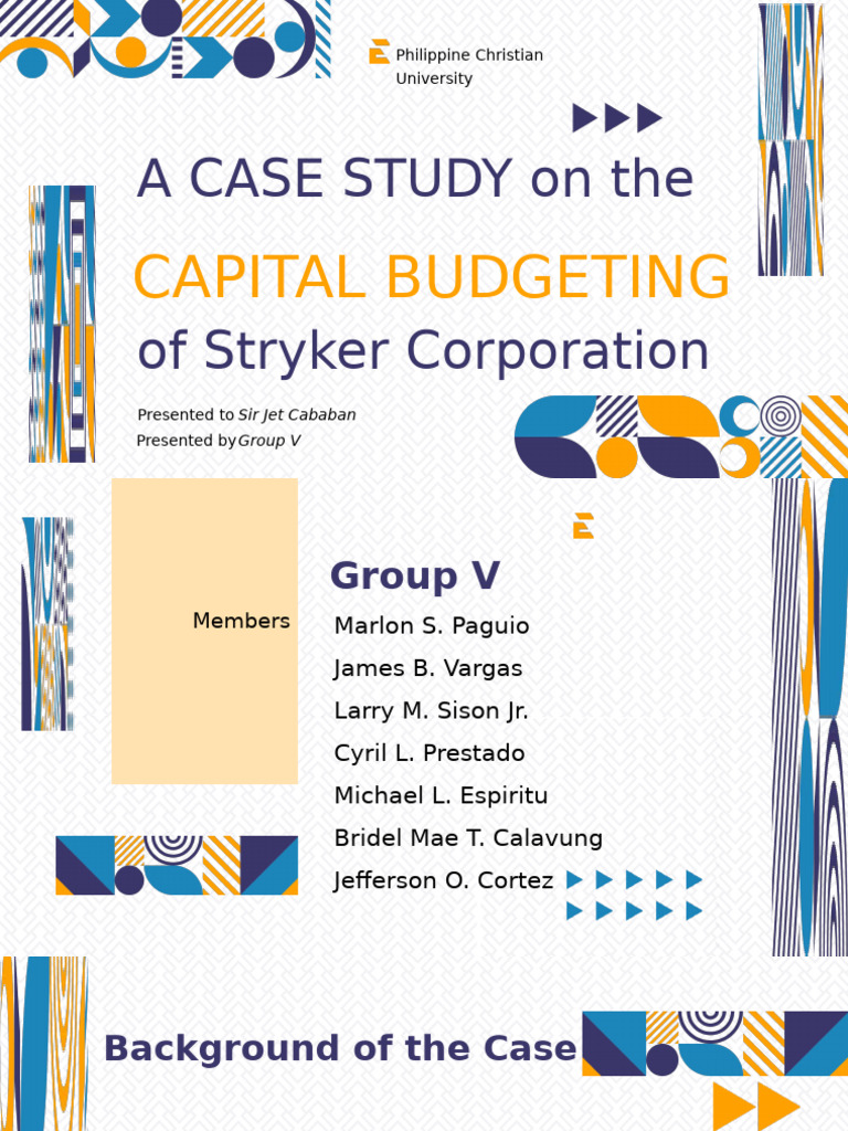 Stryker Corporation Capital Budgeting Case Study | PDF | Capital ...