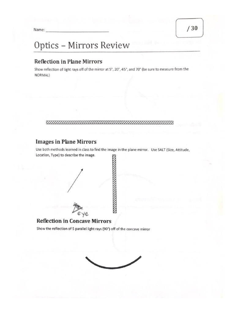 Optics Mirrors Review | PDF | Mirror | Applied And Interdisciplinary ...