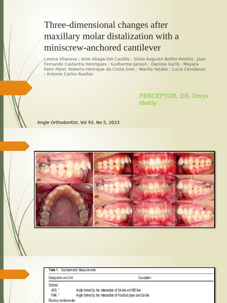 Three-Dimensional Changes After Maxillary Molar Distalization JC | PDF
