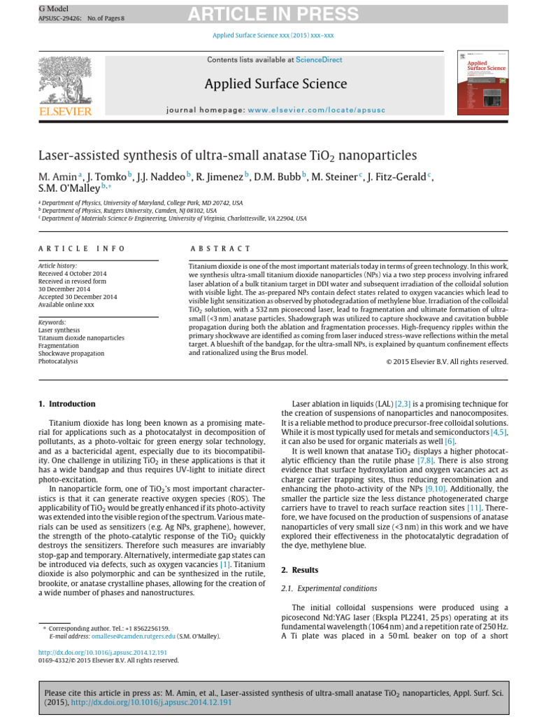 TiO2結晶面 | PDF | Titanium Dioxide | Ultraviolet