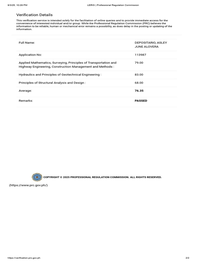 PRC Rating | PDF