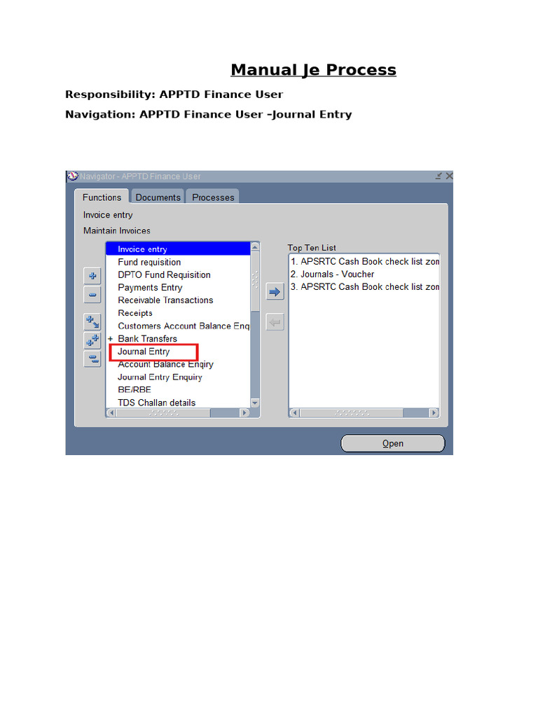 Manual Je Process | PDF