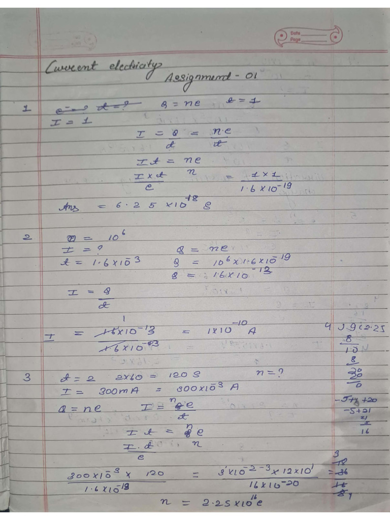 Physics Assignment (Electric Current) | PDF