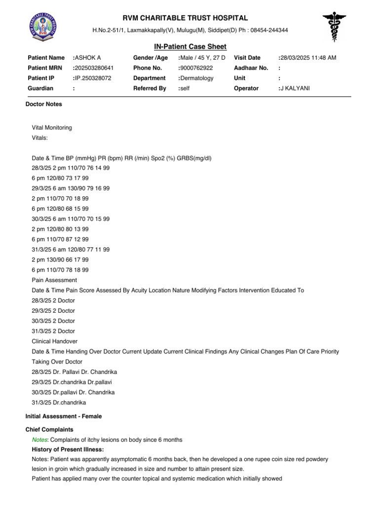Case Sheet | PDF | Heart | Clinical Medicine