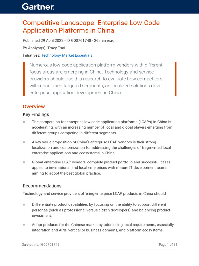 【Gartner】Competitive - Landscap-By Tracy Tsai | PDF | Cloud Computing ...