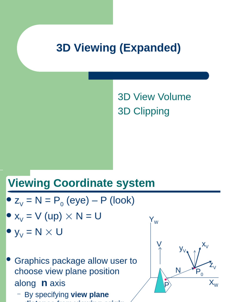 L6 3D View Volume & Clipping | PDF | Volume | Cartesian Coordinate System