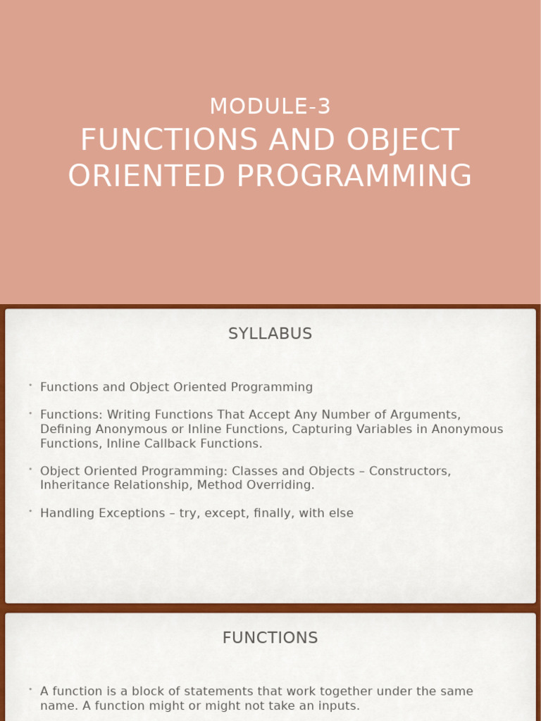Module3 Python | PDF | Class (Computer Programming) | Inheritance (Object Oriented Programming)