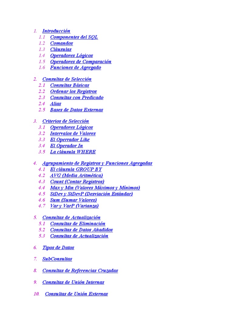 Manual SQL Oohg | PDF | SQL | Tabla (base de datos)