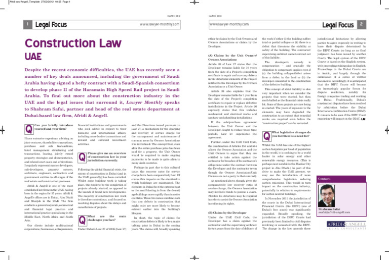 UAE Construction Law Overview 2023 | PDF | United Arab Emirates | Dubai