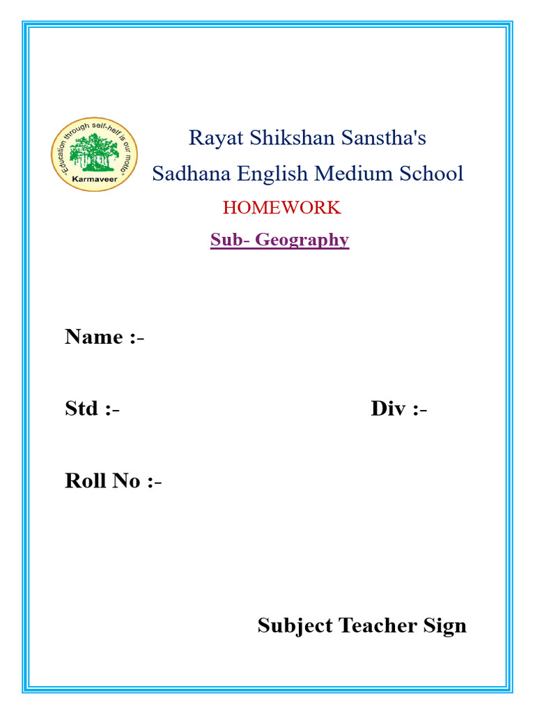 Geography HW Front Page | PDF