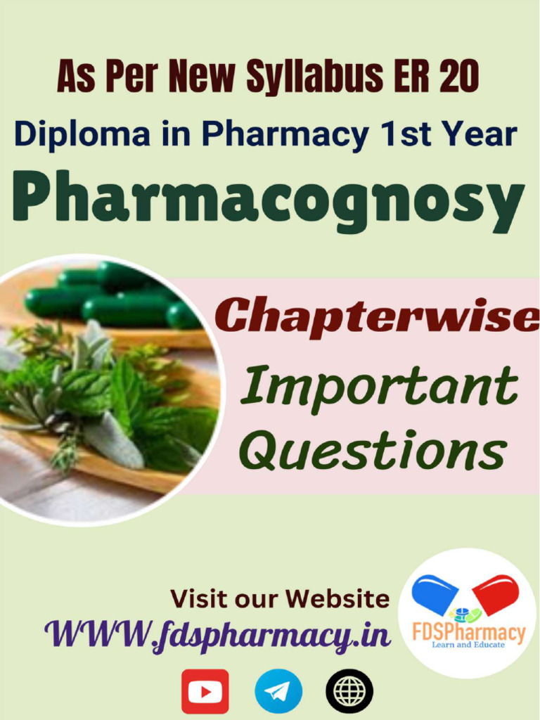 Important Questions for Pharmacy Students | PDF | Pharmacognosy | Alkaloid