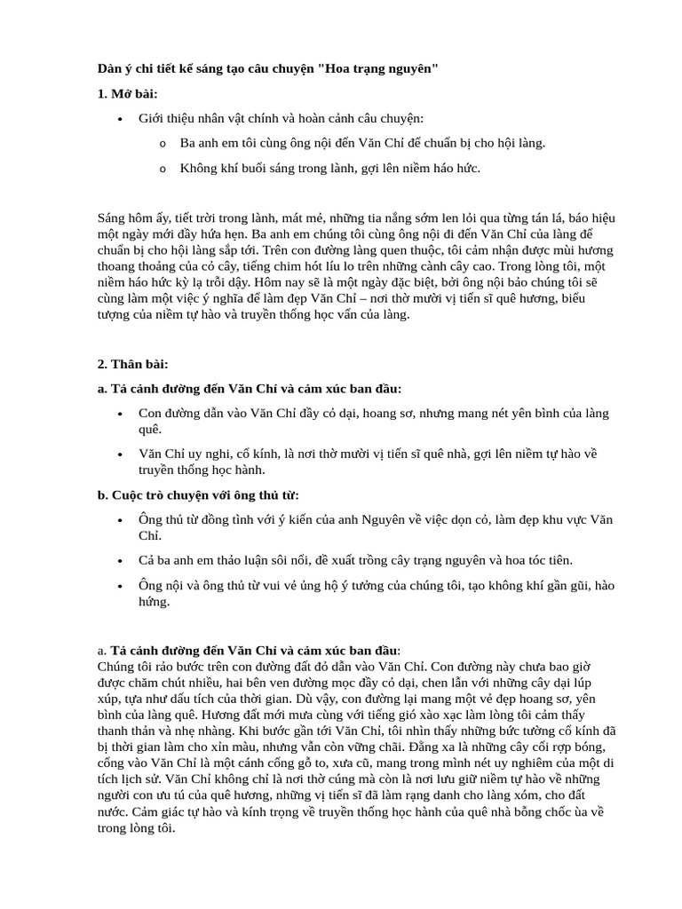 Done Dàn Ý Ho TR NG Nguyên | PDF