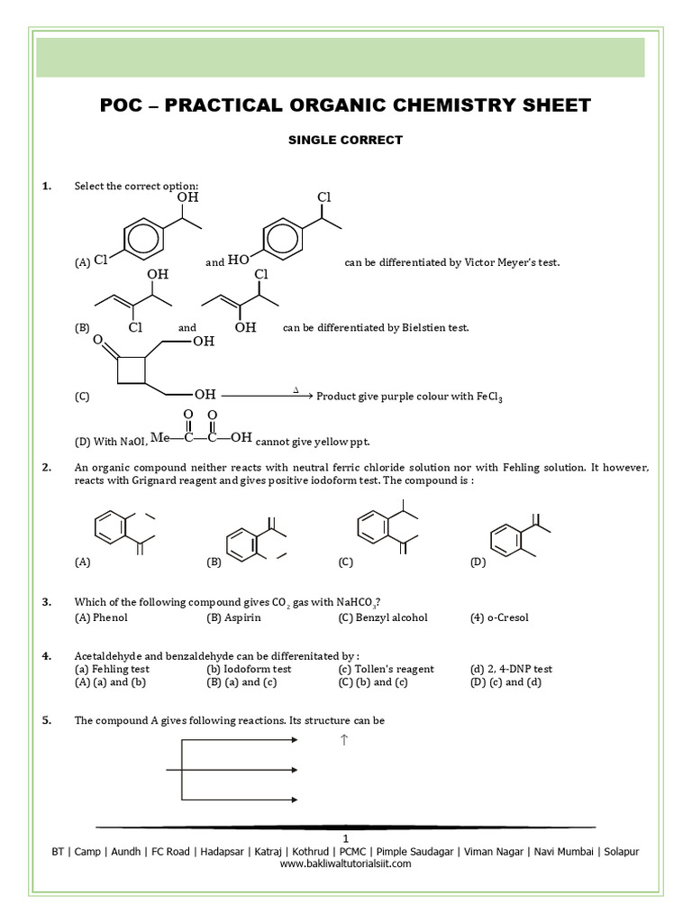 POC - Practical Organic Chemistry | PDF | Chemical Compounds | Chemical ...