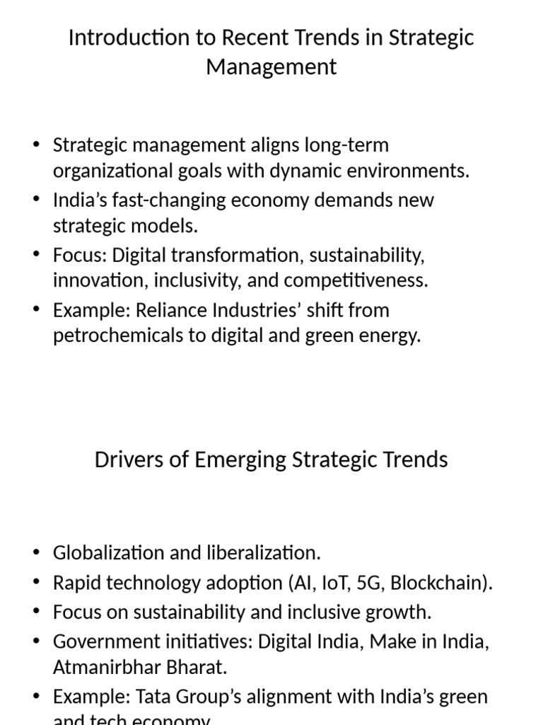 Strategic Management Trends in India | PDF | Strategic Management ...