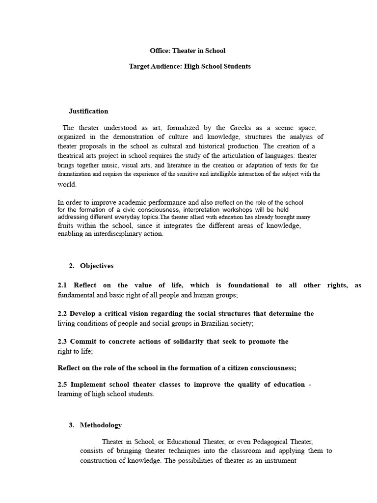 Theater Project at School | PDF | Theatre | Knowledge