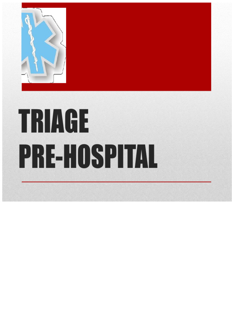 Pre-Hospital Triage | PDF | Emergency Medical Services | Emergency