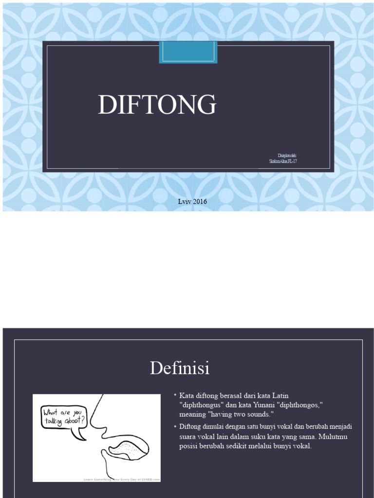 Panduan Lengkap Diftong dalam Bahasa Inggris | PDF