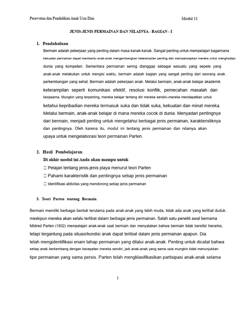 Jenis-Jenis Permainan Dan Nilainya - I | PDF