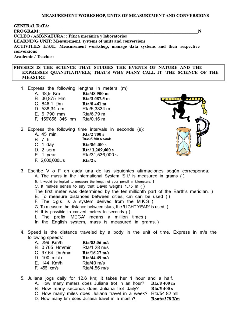 Grade 10 Measurement Workshop | PDF | Metre | Units Of Measurement