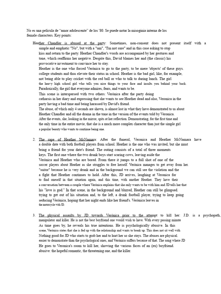 Summary of Heather's (Movie and Musical) | PDF