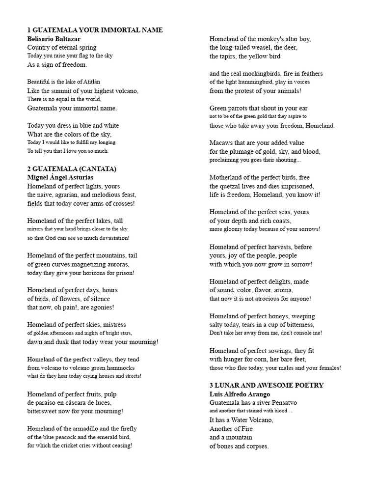 Guatemalan poems | PDF