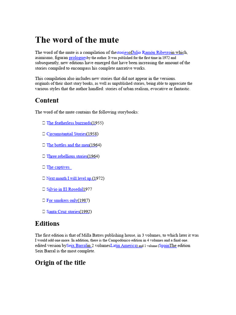The Word of The Mute PDF | PDF
