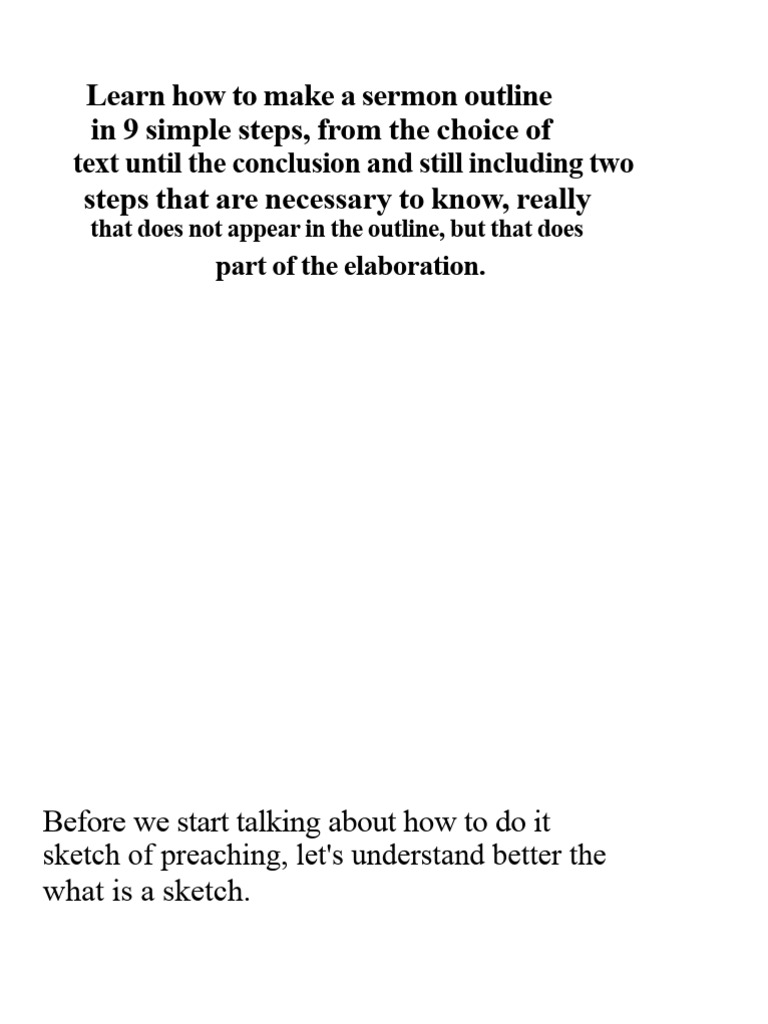 9 Steps to Create a Sermon Outline | PDF | Sermon | Religious Belief ...