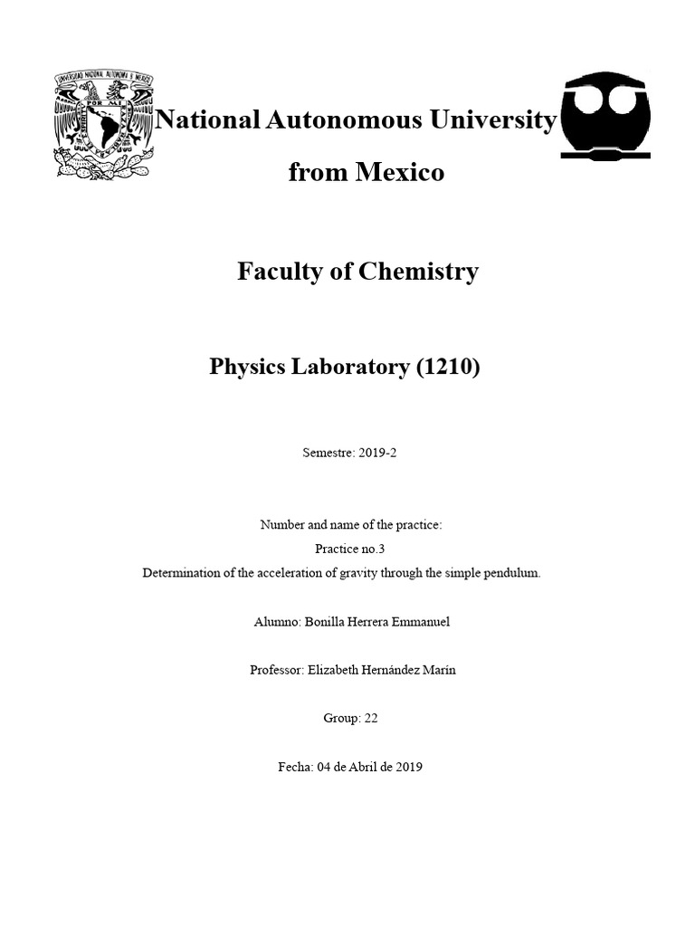 Determination of The Acceleration Due To Gravity | PDF | Pendulum ...