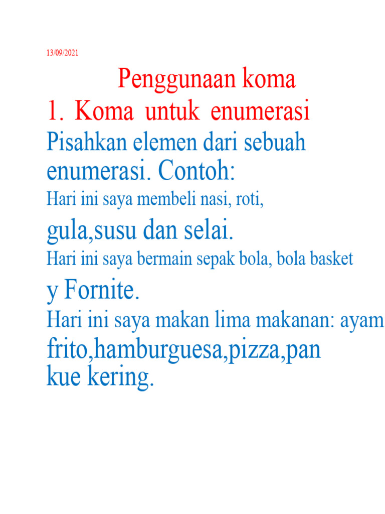 Panduan Penggunaan Koma dalam Bahasa | PDF