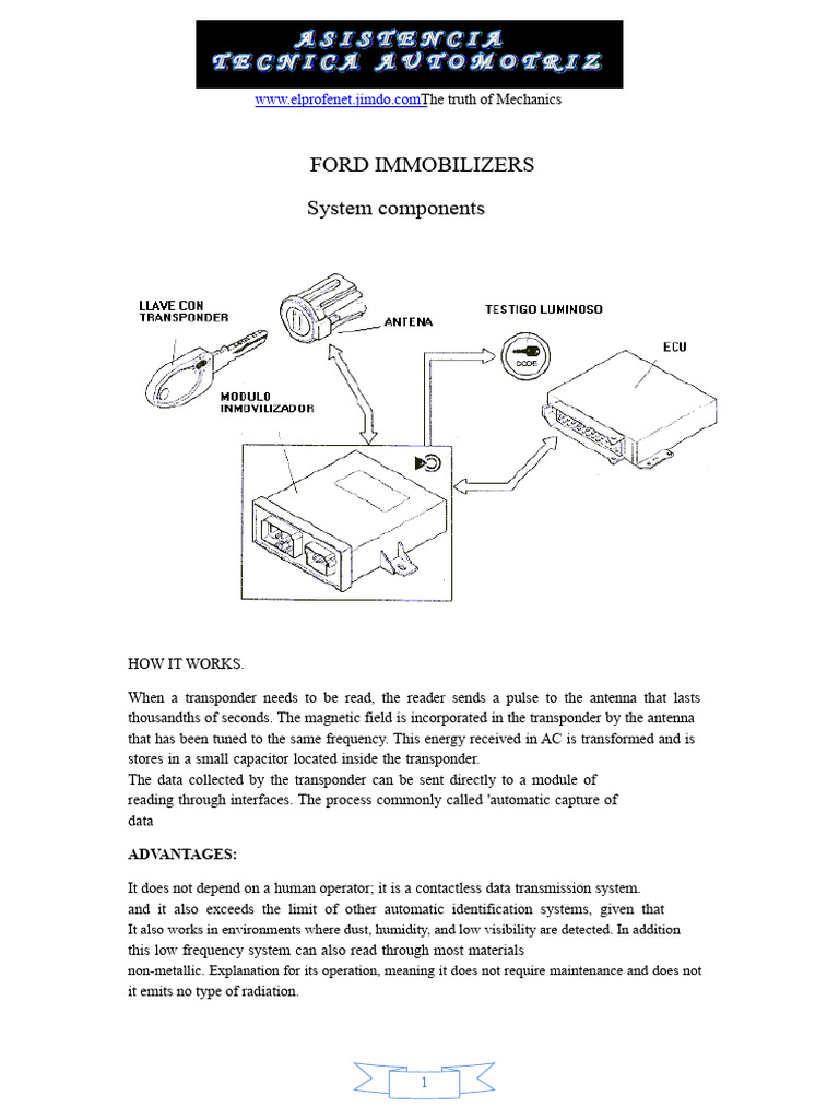 Immobilizer Ford | PDF | Antenna (Radio) | Radio Frequency Identification