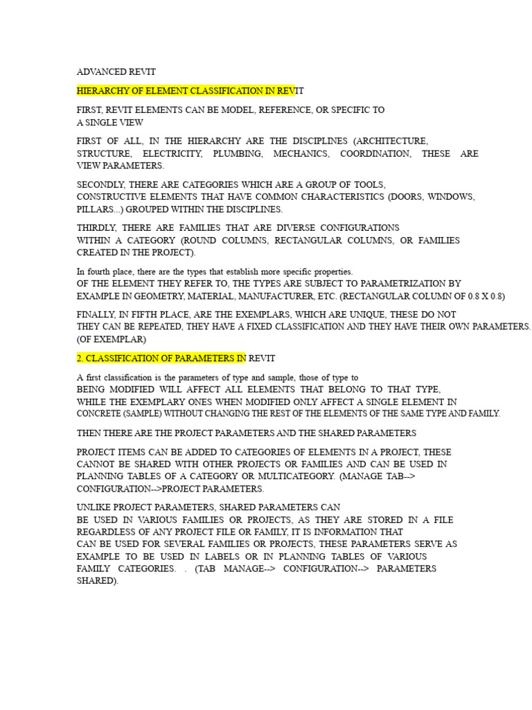 Advanced Revit Questionnaire | PDF | Autodesk Revit | Software Engineering