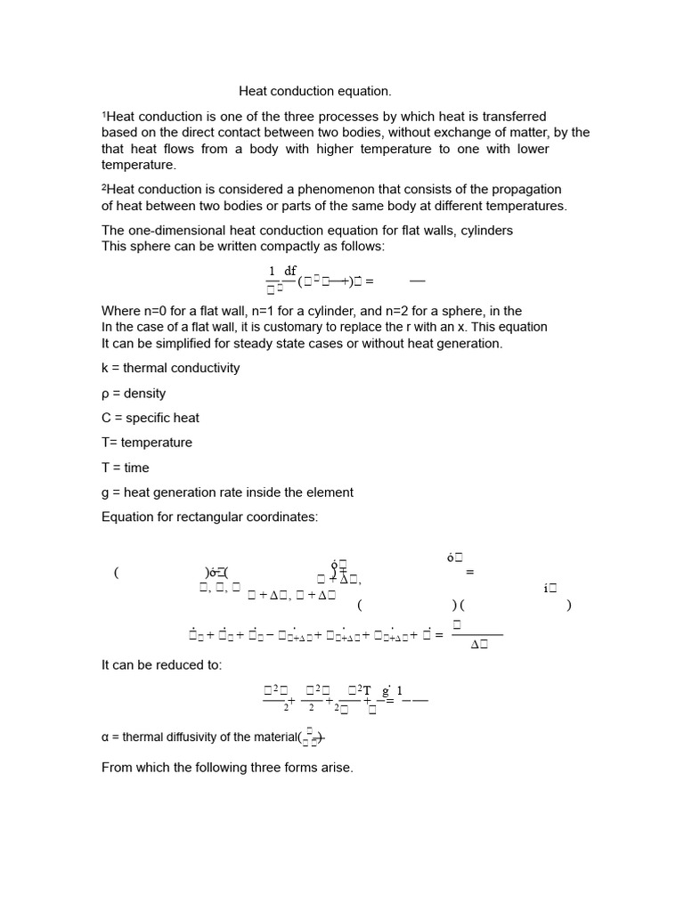 Heat Conduction Equation Explained | PDF | Thermal Conduction | Heat