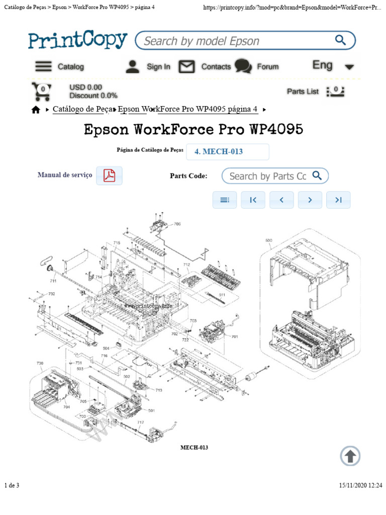 catálogo de peças epson WP-4095 -mech013 | PDF