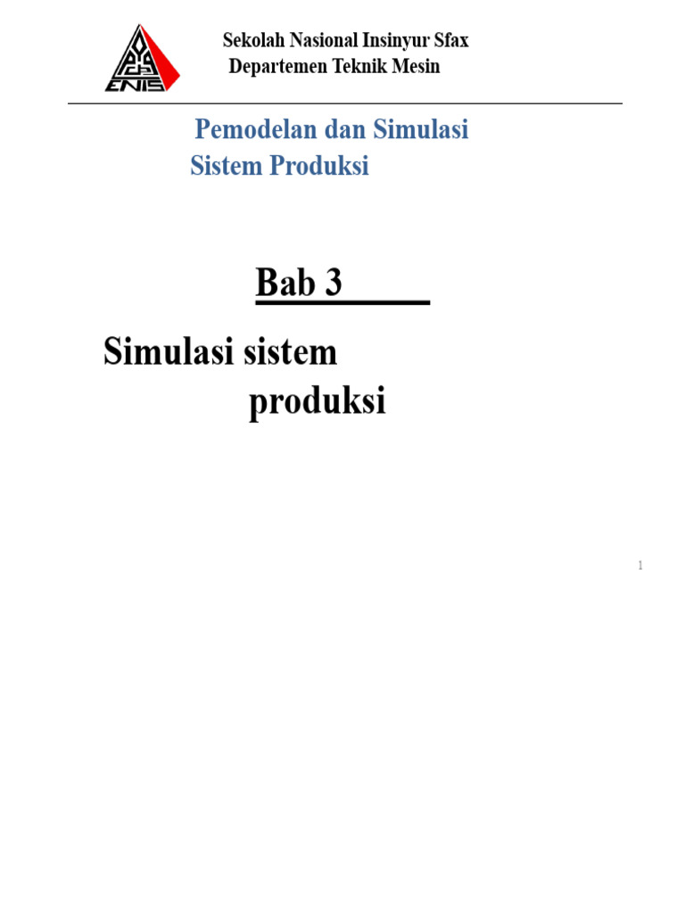 Simulasi Sistem Produksi: Definisi & Metodologi | PDF