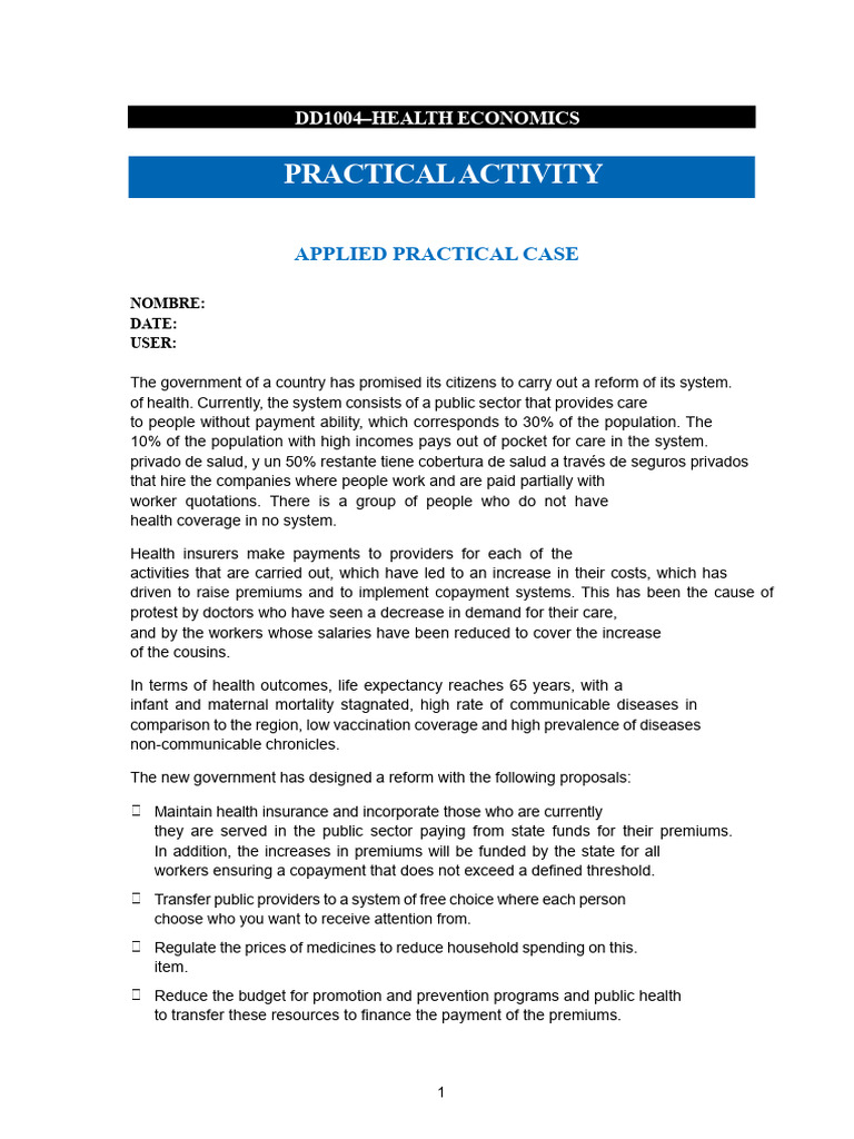 1 Public Health Task Health Economics | PDF | Preventive Healthcare ...