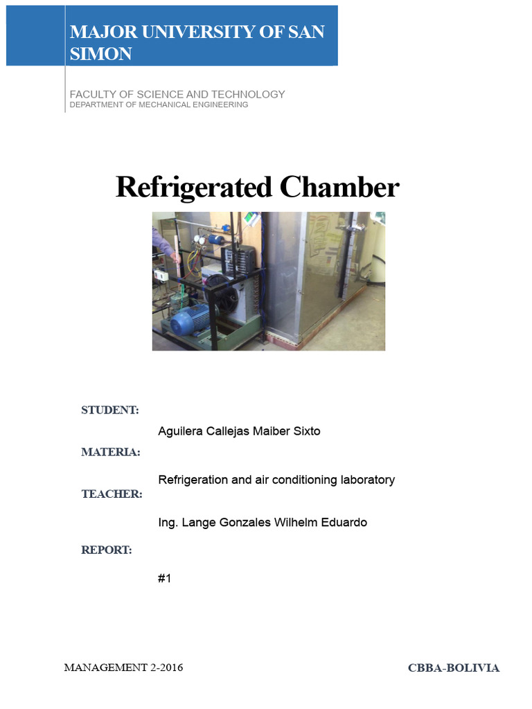 Refrigerated Chamber Study Report | PDF | Refrigeration | Mechanical ...