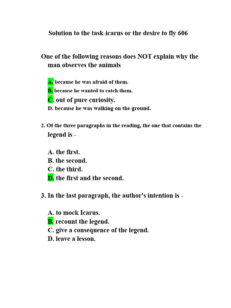 Icarus The Desire To Fly | PDF