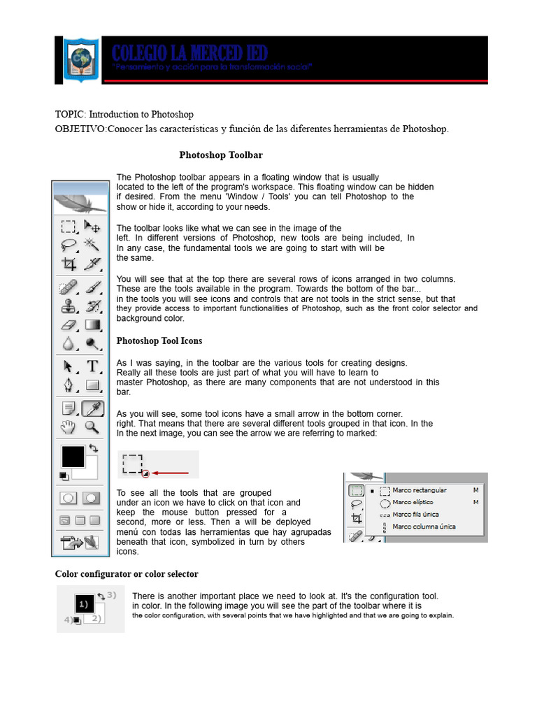 Photoshop Toolbar Overview and Tools | PDF | Adobe Photoshop | Icon ...