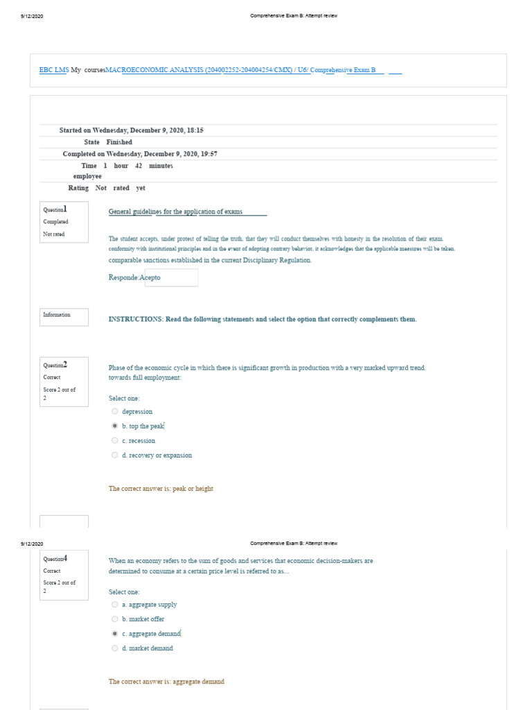 Comprehensive Exam B Review: Macroeconomics | PDF | Gross Domestic ...