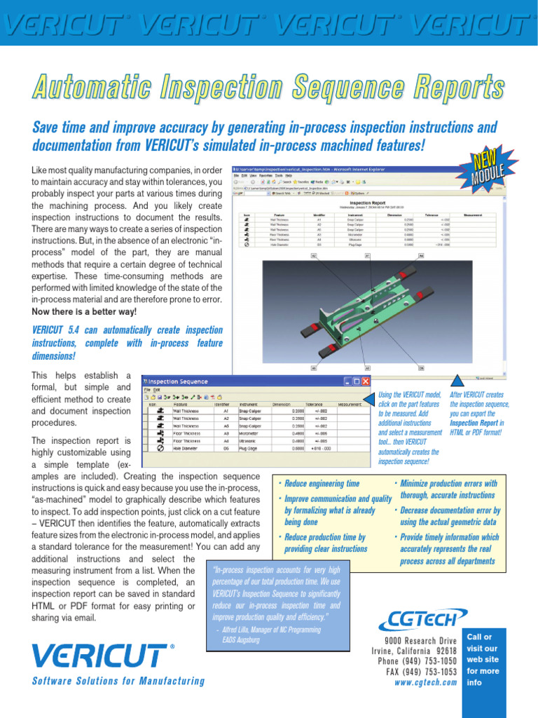 Automated Inspection Instructions with VERICUT | PDF | Accuracy And ...