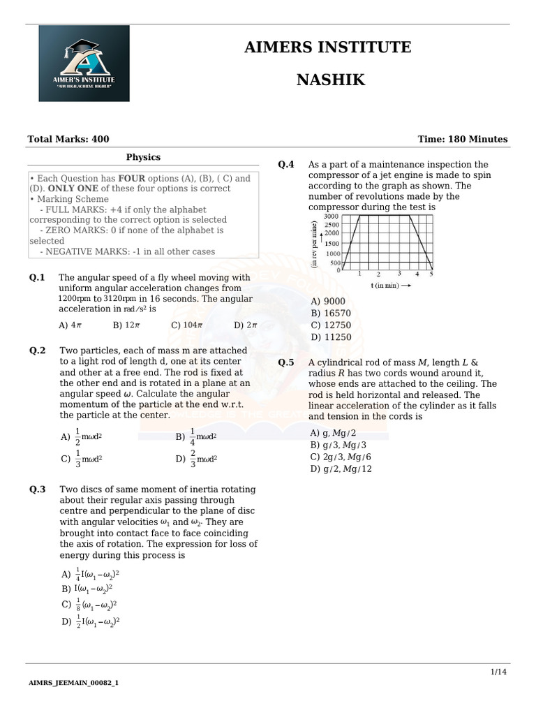 Physics Rotational Motion PP S | PDF | Rotation Around A Fixed Axis ...